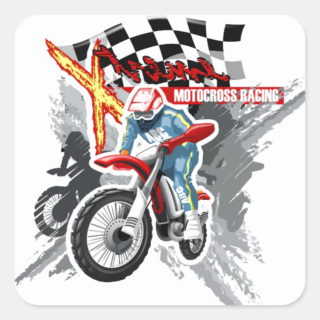 Xtreme Motocross Racing | Sport Square Sticker | Zazzle
