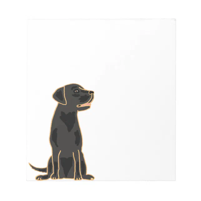 XX- Artistic Black Labrador Cartoon Notepad | Zazzle