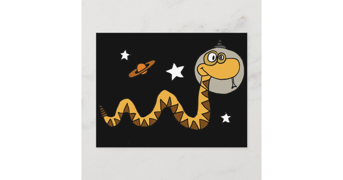 XX- Astronaut Snake Cartoon Postcard | Zazzle