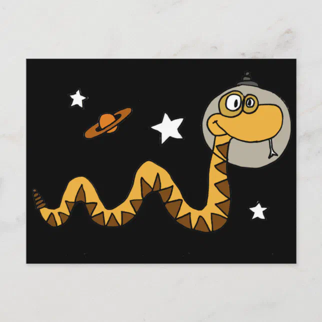 XX- Astronaut Snake Cartoon Postcard | Zazzle