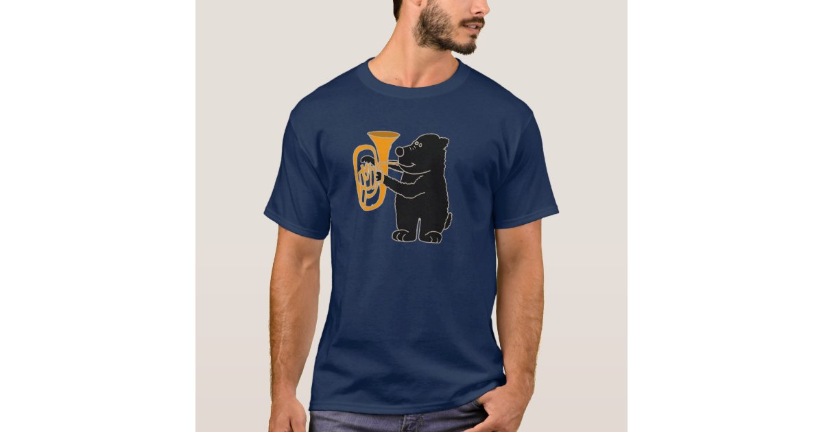 XX- Black Bear Playing Tuba T-Shirt | Zazzle