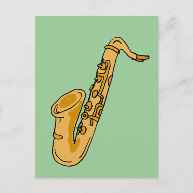 XX- Cool Saxophone Cartoon Postcard | Zazzle