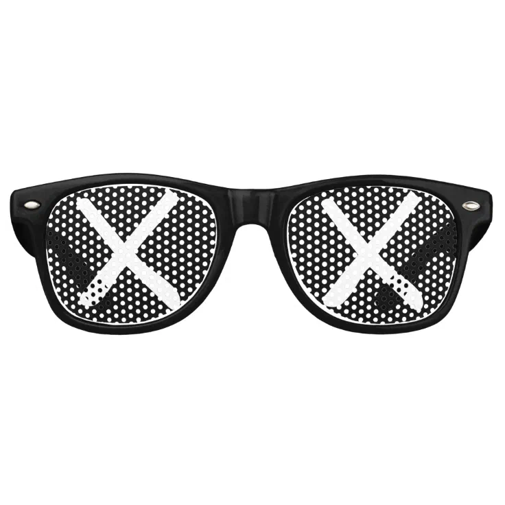 XX Eyes - "Crossed Out Eyes" Sunglasses (Black) | Zazzle