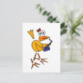 XX- Funny Chicken Playing Saxophone Abstract Art Postcard | Zazzle