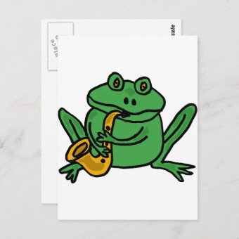 XX- Funny Frog Playing Saxophone Postcard | Zazzle