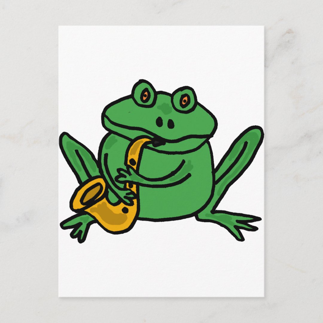 XX- Funny Frog Playing Saxophone Postcard | Zazzle