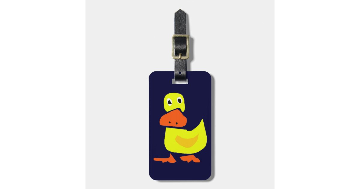 XX- Funny Primitive Art Duck Luggage Tag | Zazzle