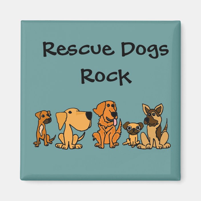 XX- Funny Rescue Dogs Group Cartoon Magnet | Zazzle.com