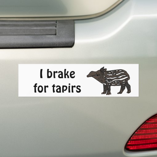 XX- Funny Tapir Cartoon Bumper Sticker | Zazzle