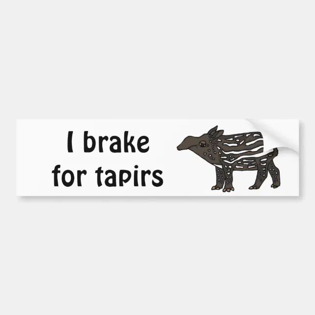 XX- Funny Tapir Cartoon Bumper Sticker | Zazzle