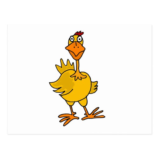 XX- Hilarious Goofy Chicken Postcard | Zazzle