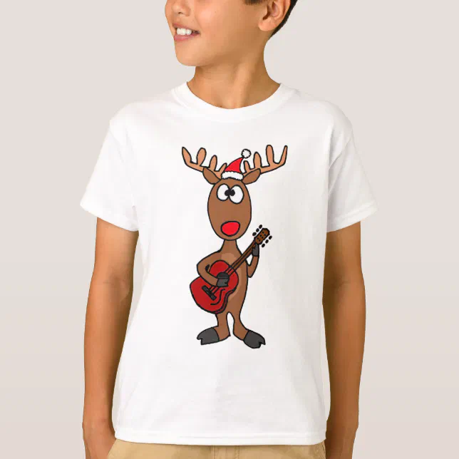 XX- Reindeer Playing Guitar T-Shirt | Zazzle
