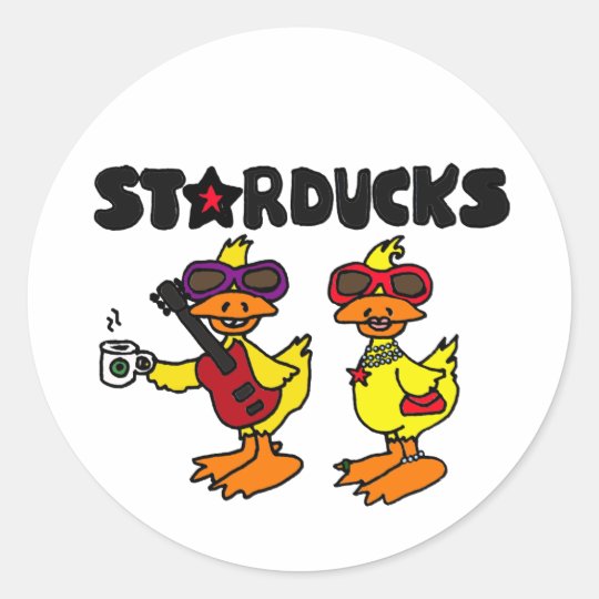XX- Starducks Duck Cartoon Classic Round Sticker | Zazzle.com