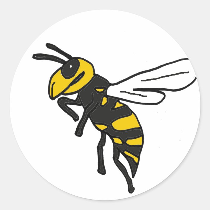 XX- Yellow Jacket Art Classic Round Sticker | Zazzle.com