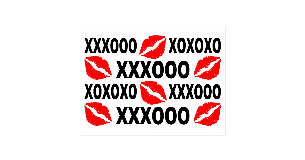 XXXOOO LIPS postcard, customize Postcard | Zazzle.com