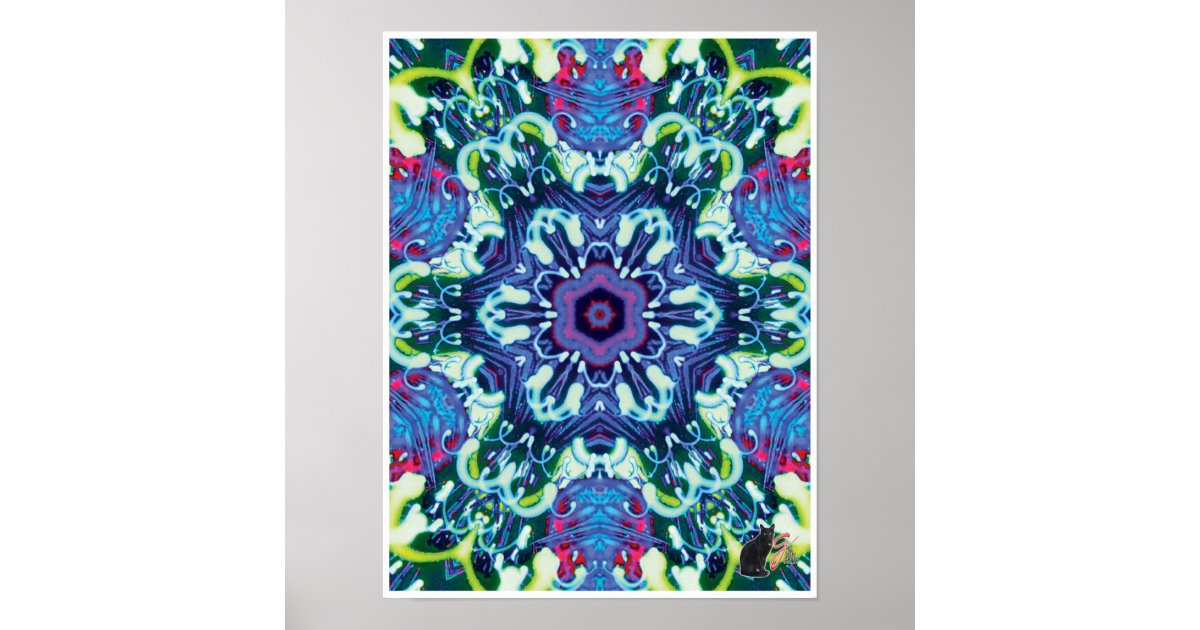 Xyloid Kinetic Collage Kaleidoscope Poster | Zazzle