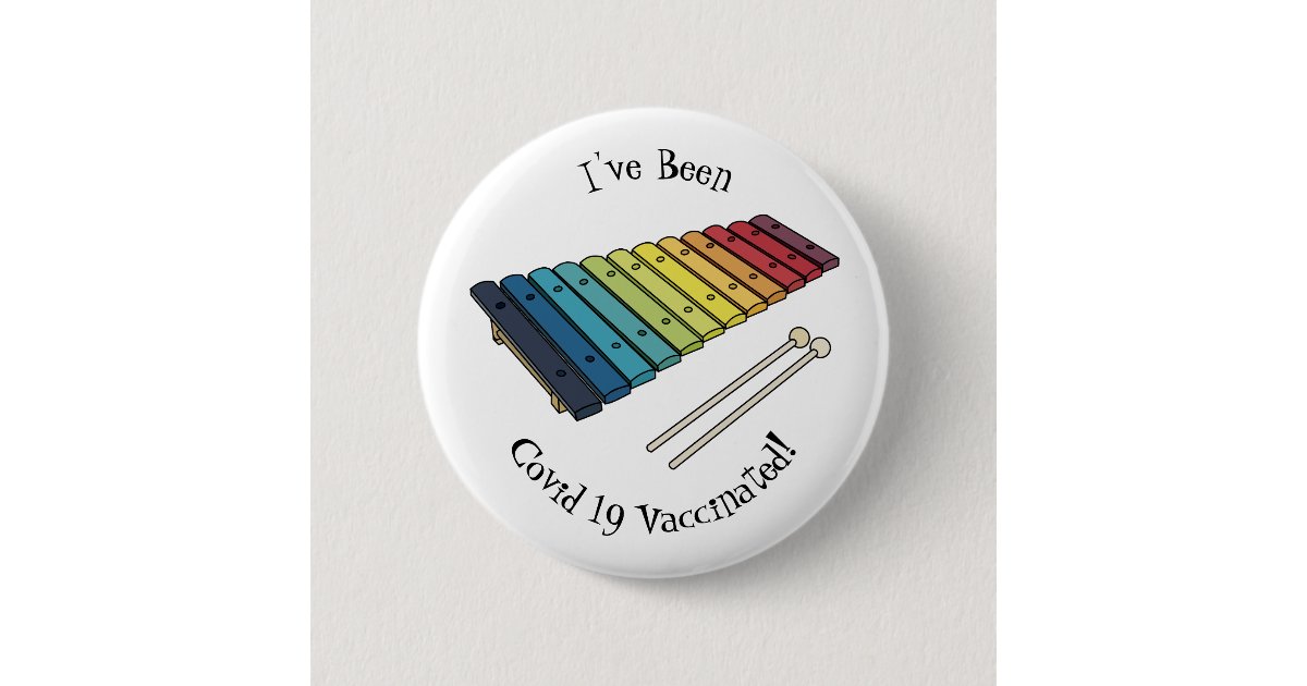 Xylophone cartoon illustration button | Zazzle