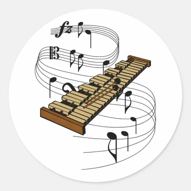 Xylophone Classic Round Sticker | Zazzle