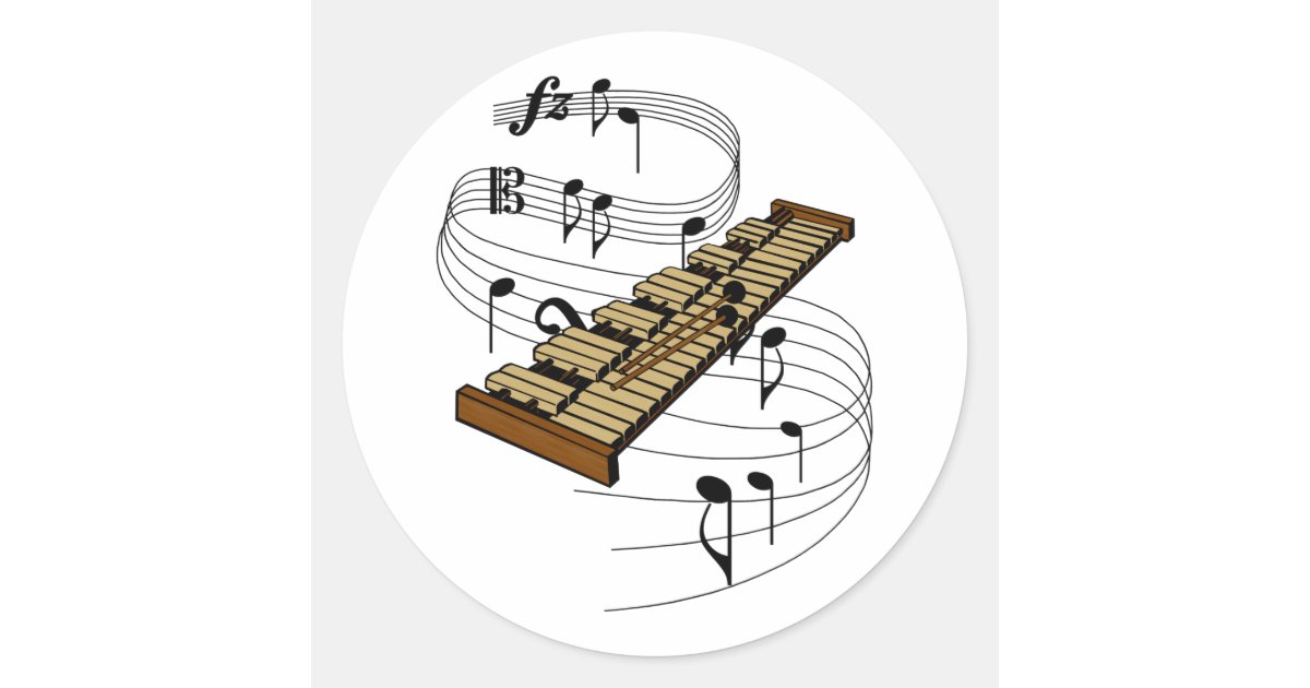 Xylophone Classic Round Sticker | Zazzle