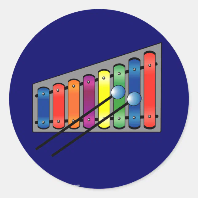 Xylophone Classic Round Sticker | Zazzle