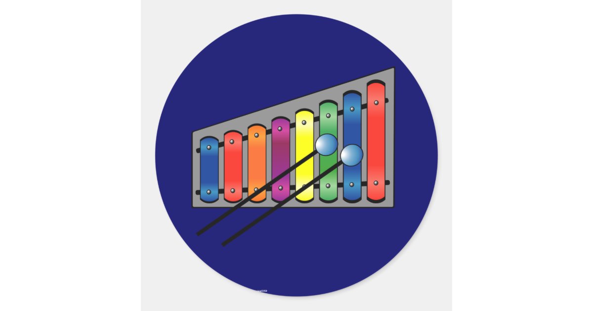 Xylophone Classic Round Sticker | Zazzle