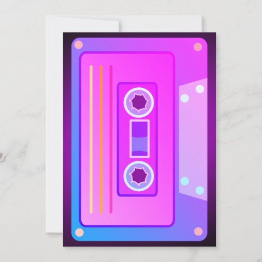 Y2k 90's Purple Vaporwave Cassette Birthday Party Invitation | Zazzle