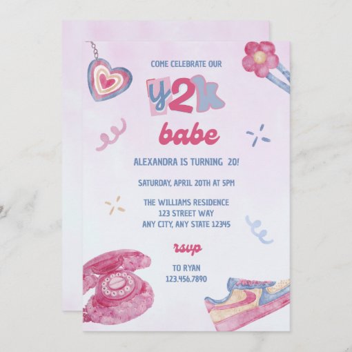 Y2K Birthday Party Invitation | Zazzle