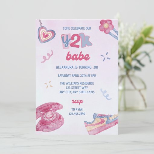 Y2K Birthday Party Invitation | Zazzle