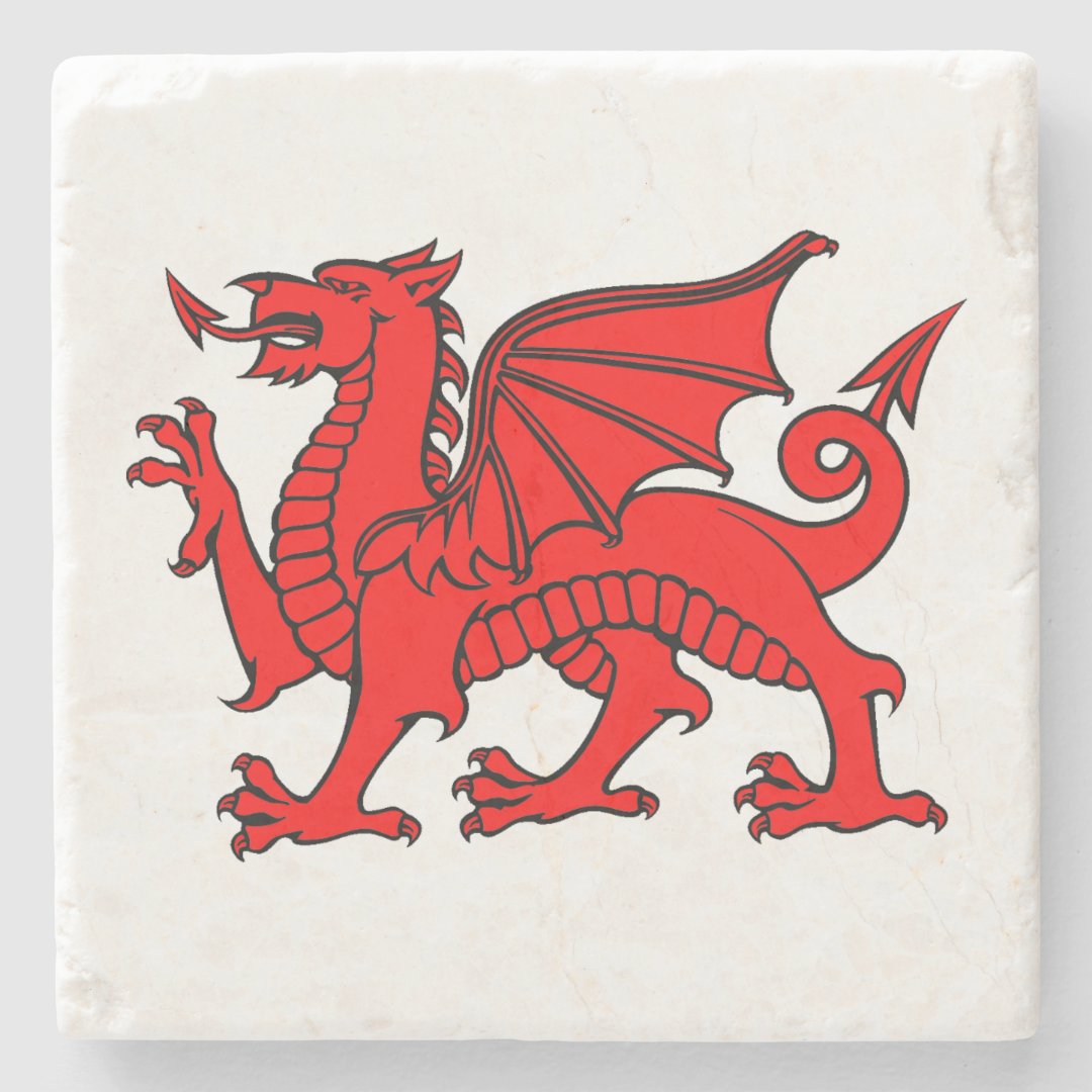 Y Ddraig Goch (Welsh Red Dragon) Coaster | Zazzle