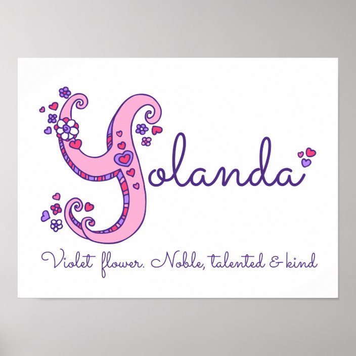 Y for Yolanda initial doodle art name meaning Poster | Zazzle