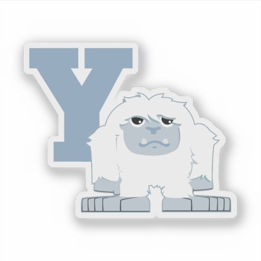 Y is for Yeti Cute Cartoon Yeti Monster Sticker | Zazzle