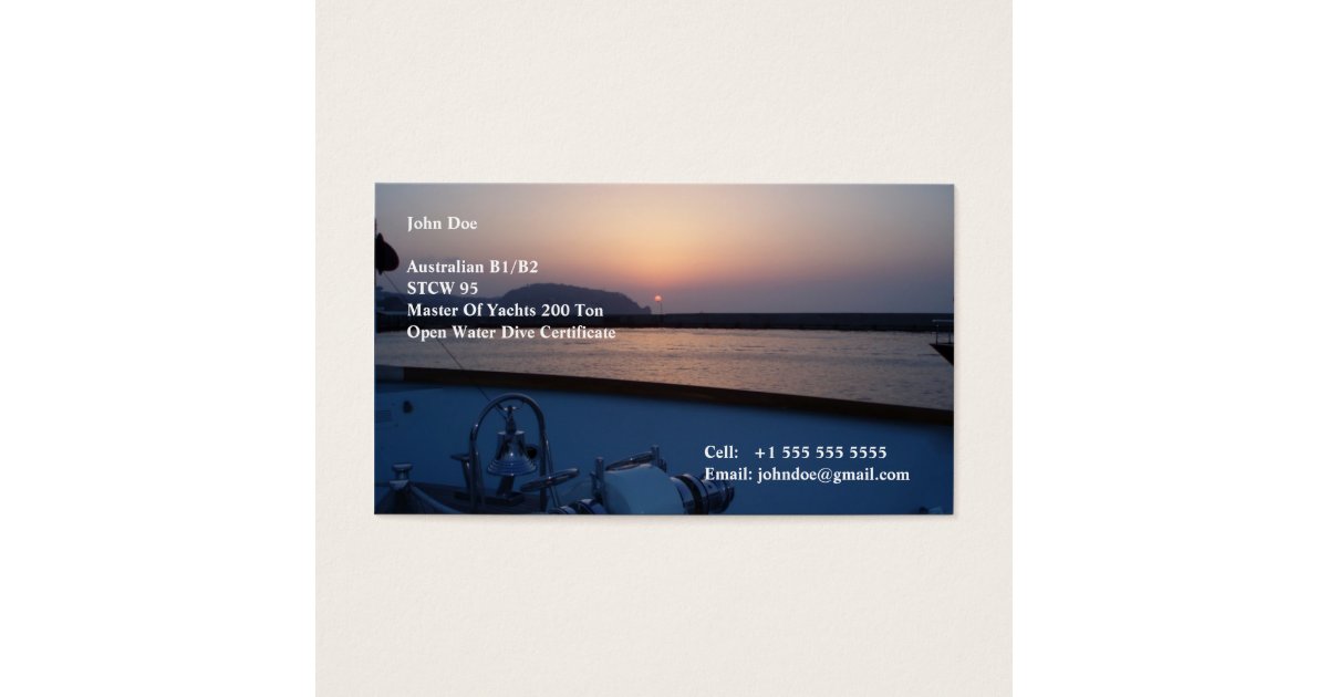 Yacht Crew Business Card | Zazzle.com