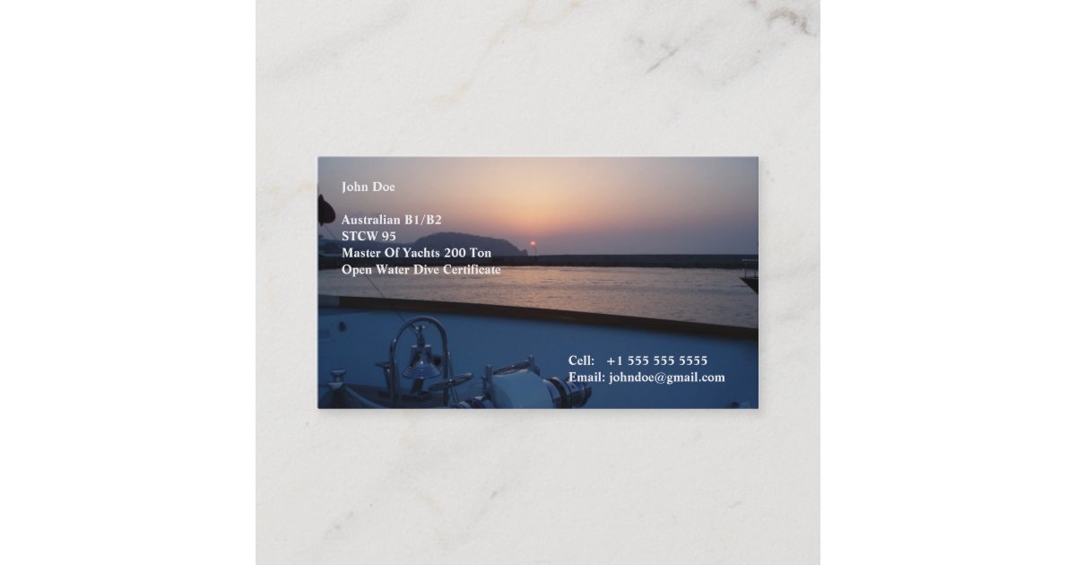 Yacht Crew Business Card | Zazzle
