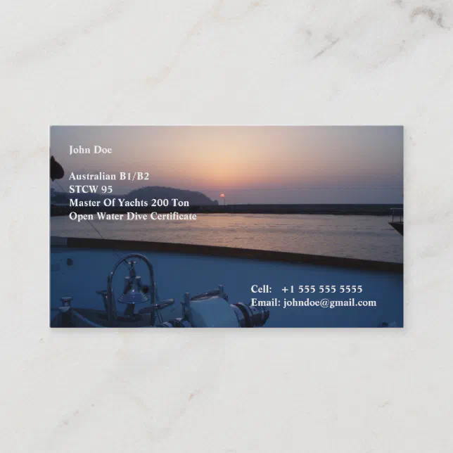 Yacht Crew Business Card | Zazzle