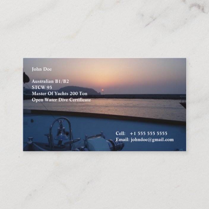 Yacht Crew Business Card | Zazzle.com