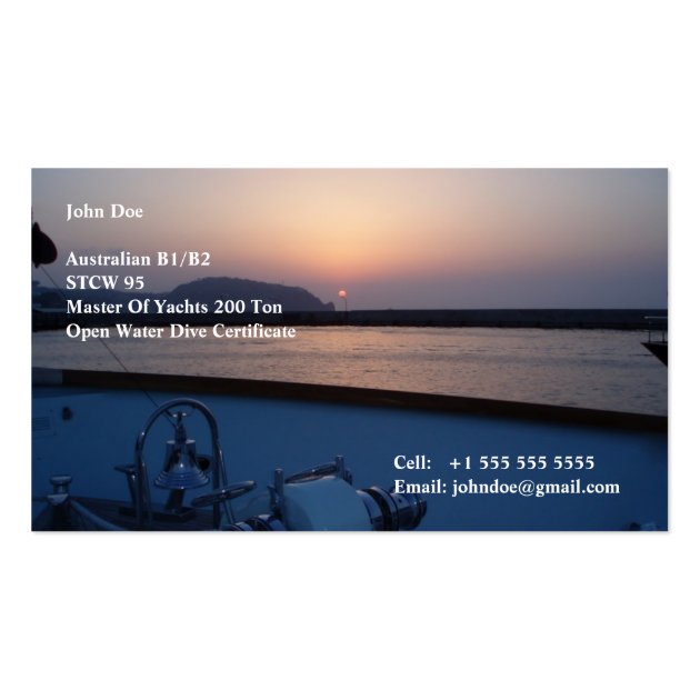 Yacht Crew Business Cards