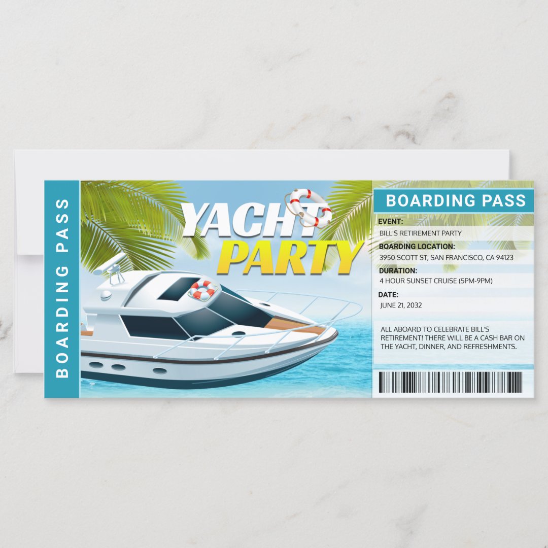 Yachting Boat Cruise Retirement Party Invitation | Zazzle