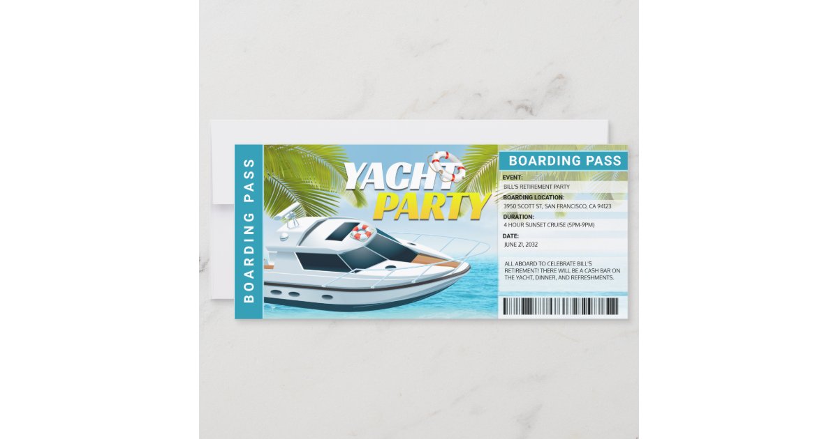 Yachting Boat Cruise Retirement Party Invitation | Zazzle