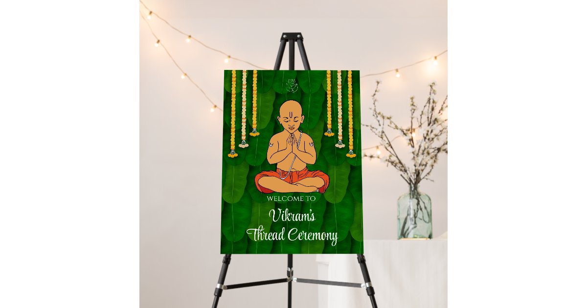 Yagnopavith welcome sign & Thread Ceremony sign | Zazzle