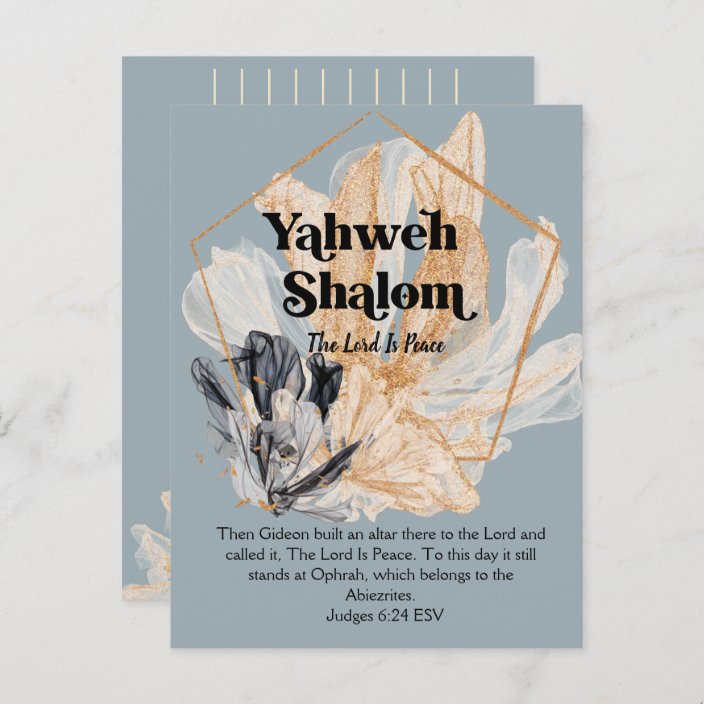 Yahweh Shalom | Names of God Devotional Scripture Postcard | Zazzle.com