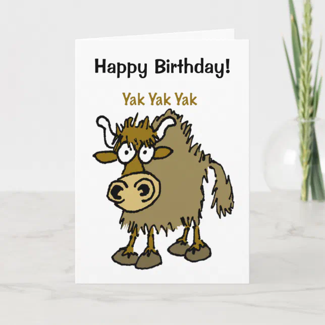 YAK yackety-yak birthday chatting card | Zazzle