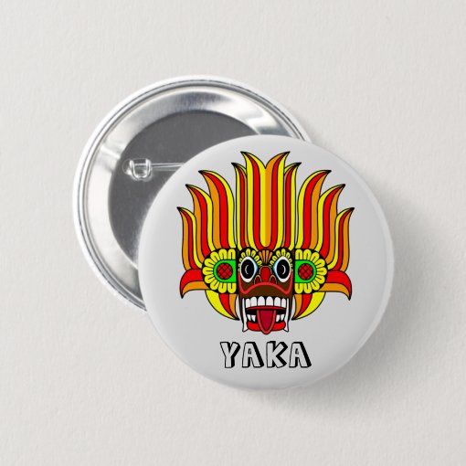 Yaka (Sri Lanka devil) design Button | Zazzle
