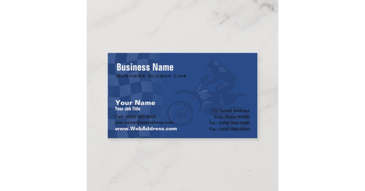 Yamaha Blue Motocross Business Card | Zazzle