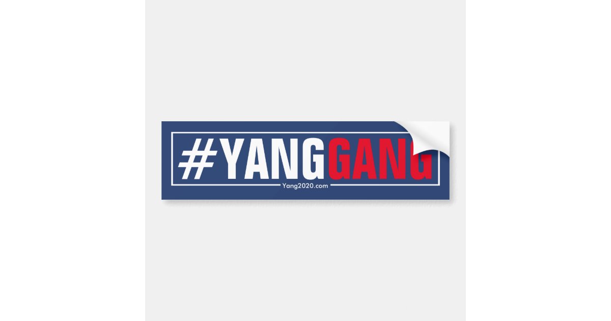 #YangGang - Andrew Yang 2020 Bumper Sticker | Zazzle
