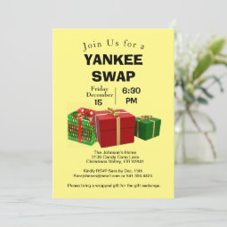 Yankee Swap Gift Exchange, Gift Background, ZPR Invitation | Zazzle