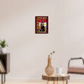 Yaqui Deer Dancer Yoeme poster print on deep red | Zazzle