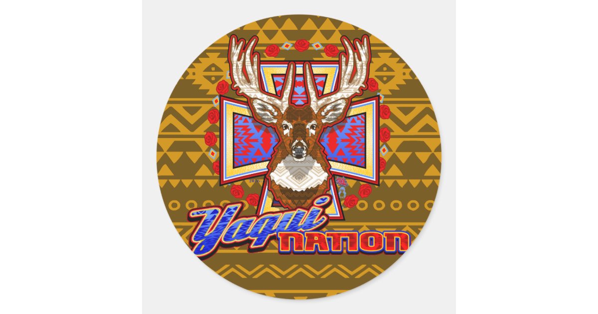 yaqui nation deer design yoeme sticker | Zazzle