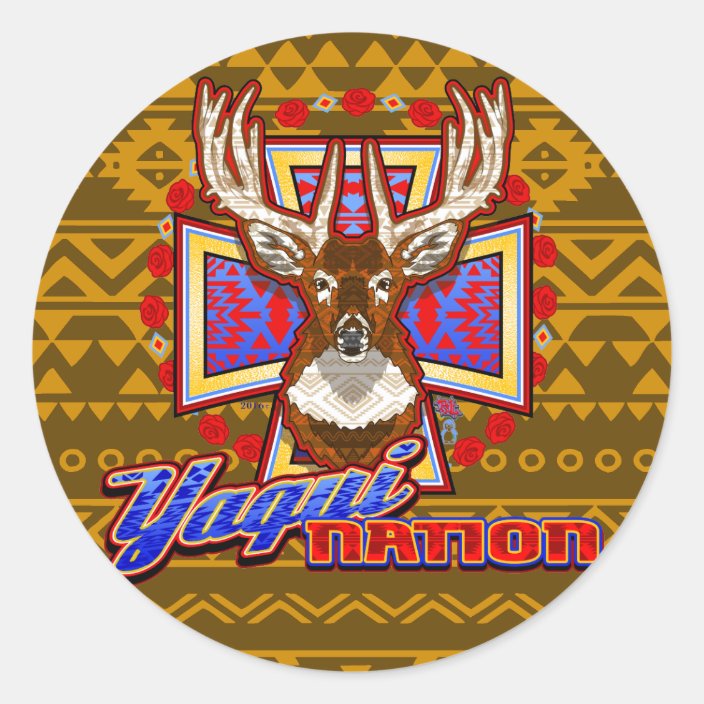 yaqui nation deer design yoeme sticker | Zazzle.com