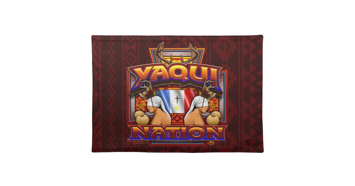 Yaqui Nation Flag Deer Dancer design Placemat | Zazzle