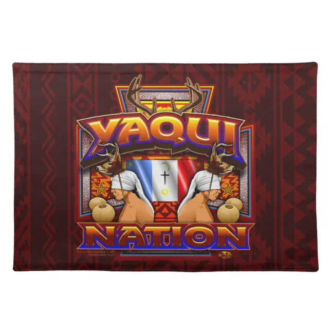 Yaqui Nation Flag Deer Dancer design Placemat | Zazzle